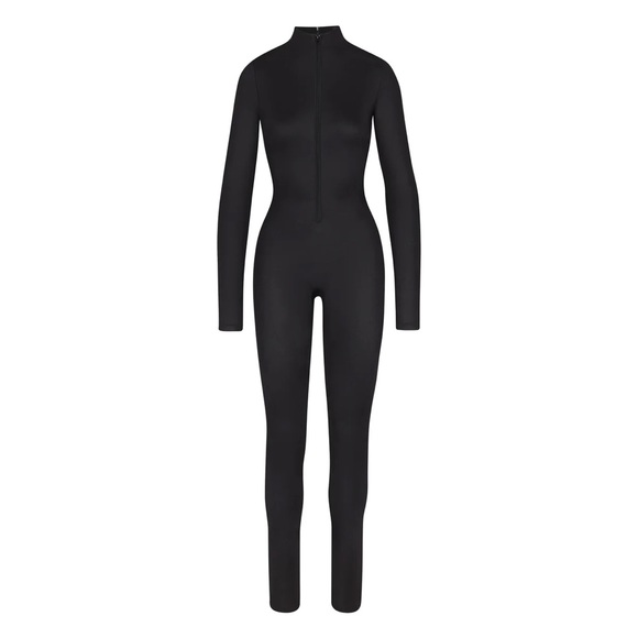 SKIMS | Pants & Jumpsuits | Skims Allinone Shine Mock Neck Long Sleeve ...
